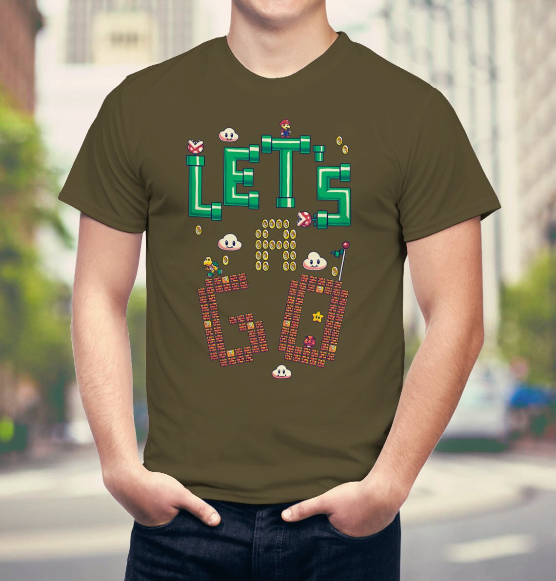 Let's a Go! Super Mario Inspired T-shirt, Retro Games - Etsy