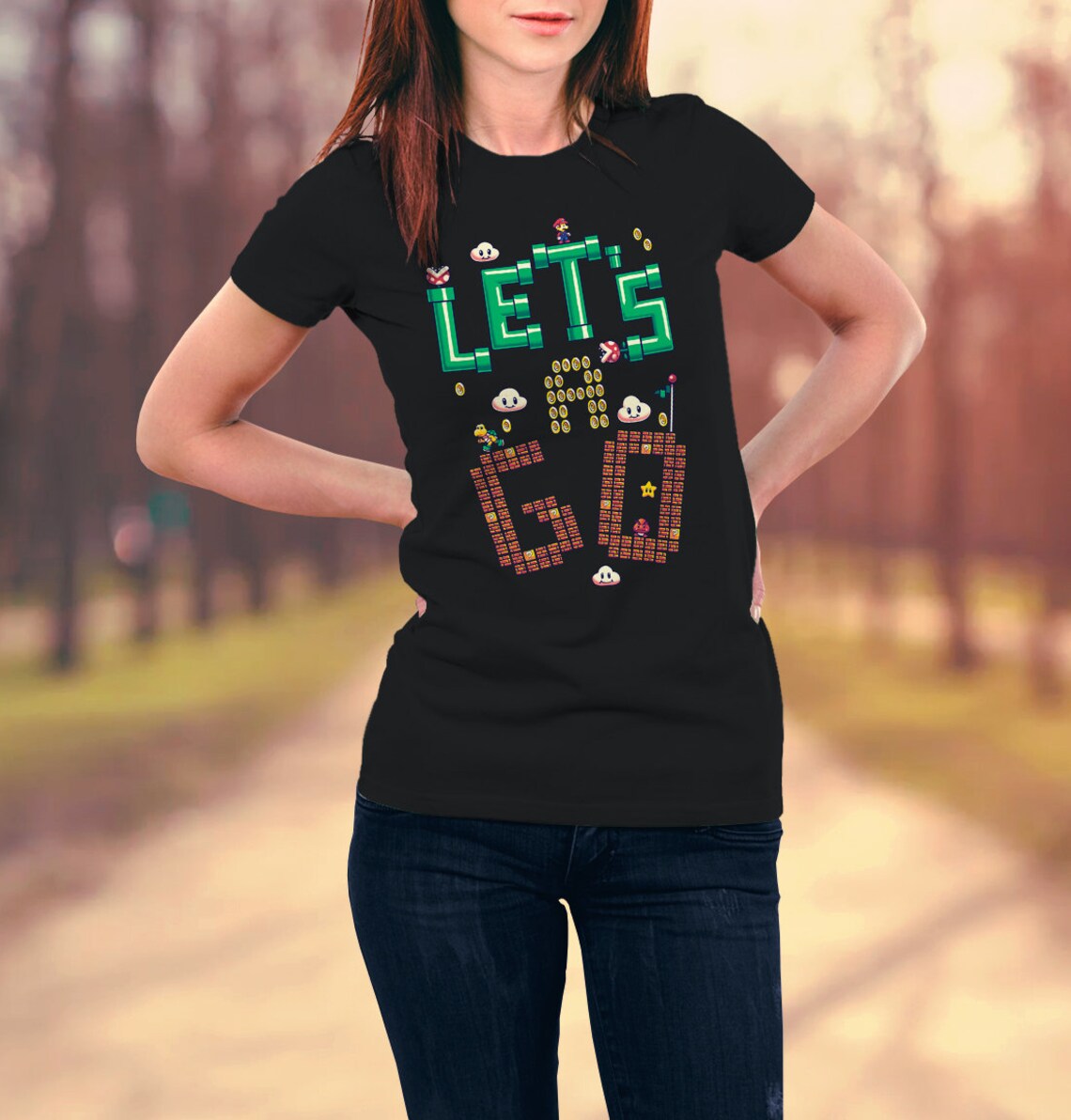 Let's a Go! Super Mario Inspired T-shirt, Retro Games - Etsy