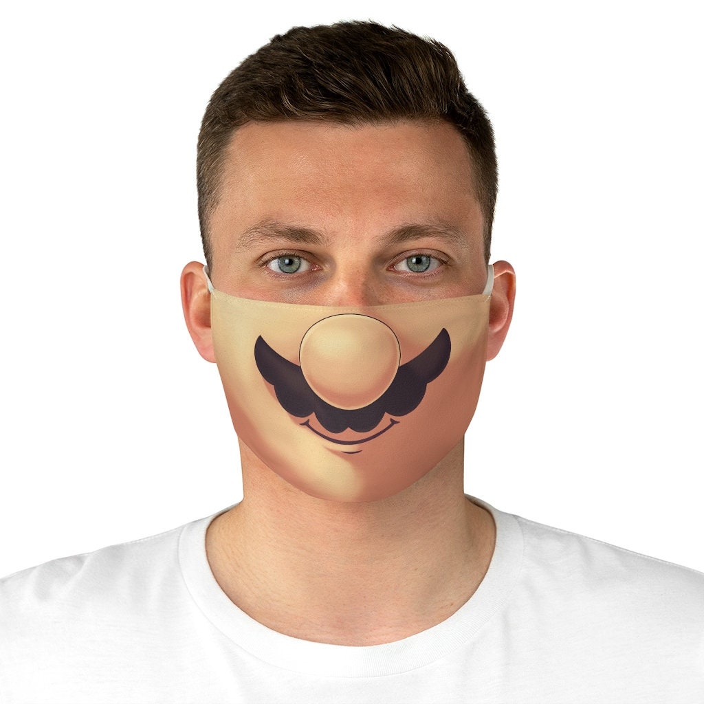 Mario Moustache Fabric Face Mask // Funny Mouth Mask // Gaming - Etsy UK