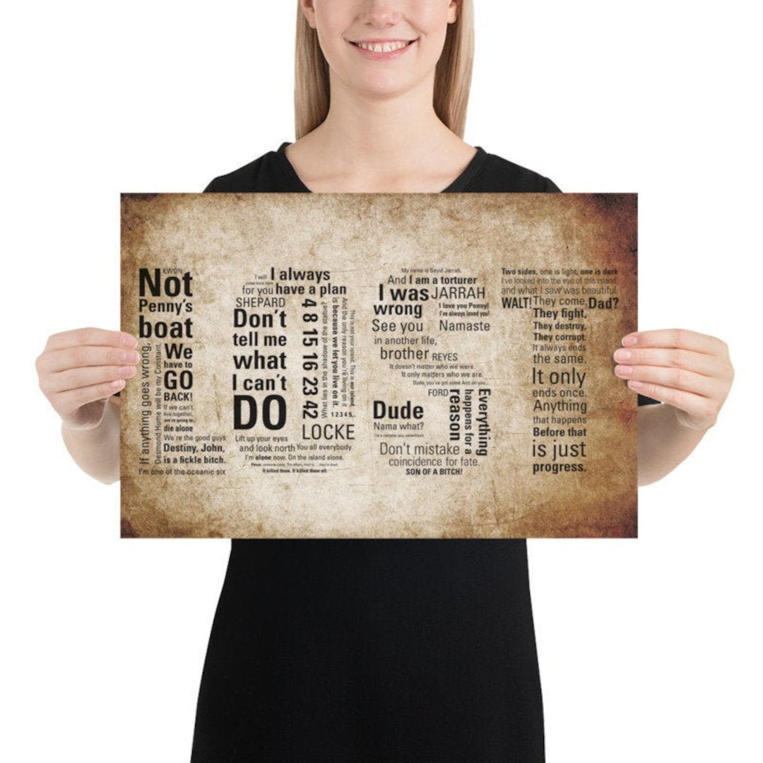 LOST Quotes Poster // Classic Drama Tv Show Art Print // Sci-fi // Geek ...