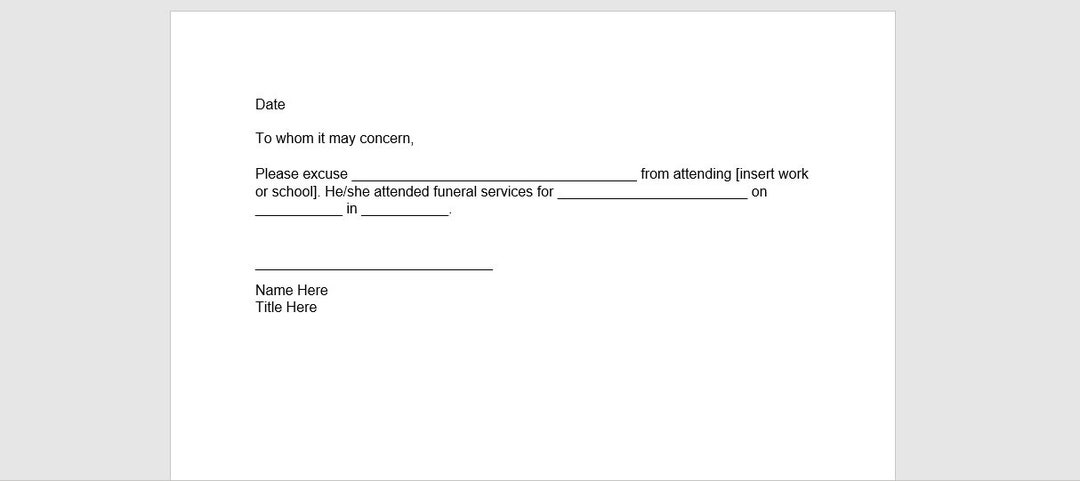 Bereavement Leave Letter Template, Bereavement Leave Letter ...