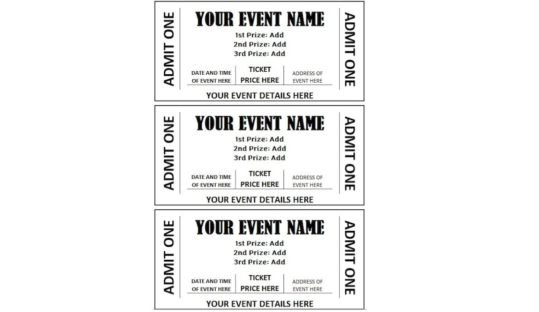 Ticket Template Word