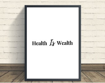 Health is Wealth Poster - Etsy