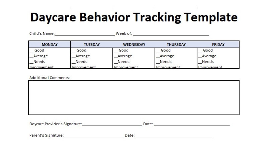 Editable Behavior Tracking Template, Behavior Tracking Template, Weekly ...
