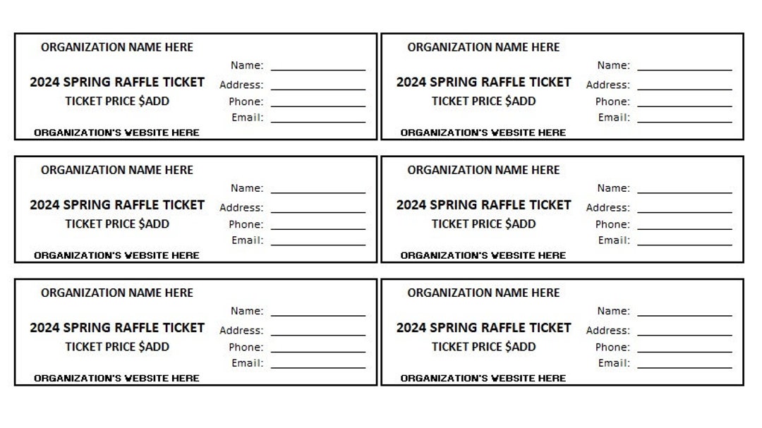 Editable Spring Raffle Ticket, Spring Raffle, Enter to Win Printable ...