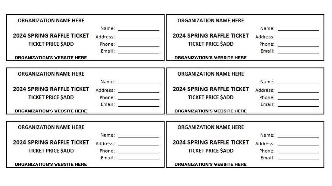 Editable Spring Raffle Ticket, Spring Raffle, Enter to Win Printable ...