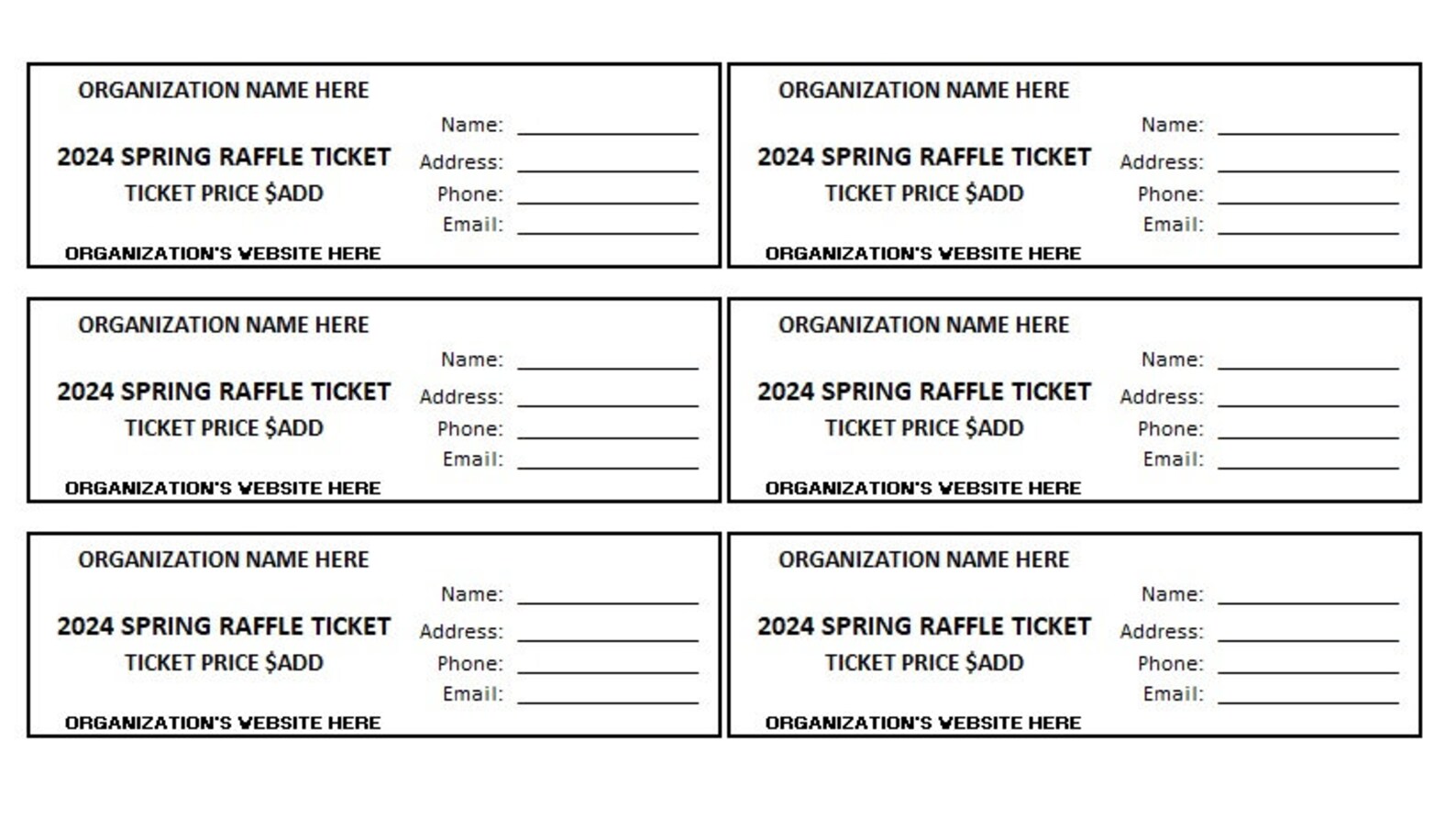 Editable Spring Raffle Ticket, Spring Raffle, Enter to Win Printable ...