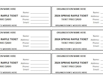 Editable 80/20 Raffle Ticket, 80/20 Raffle, Enter to Win Printable ...