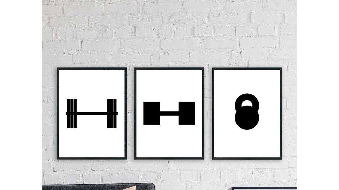 Set of 3 Gym Prints, Motivational Print, Inspirational Wall Art ...