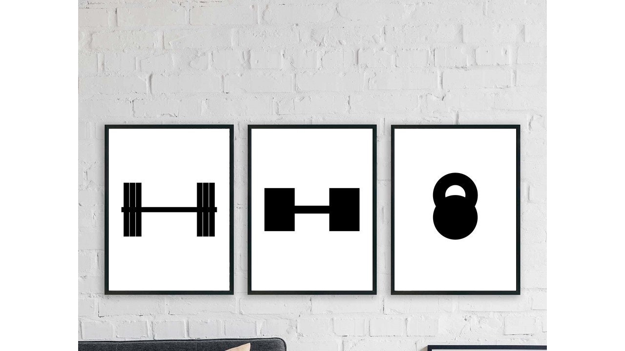 Set of 3 Gym Prints Motivational Print Inspirational Wall - Etsy