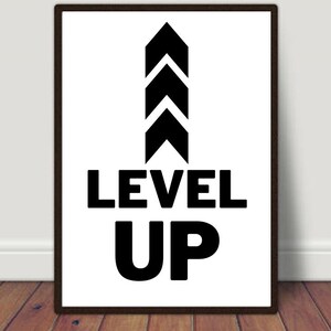 Level up Print,gamer Wall Art,gaming Print,video Game Decor,printable ...