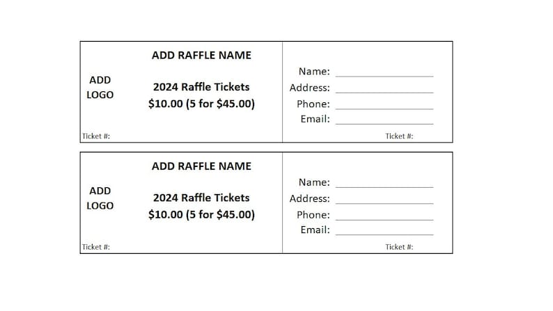 Editable Raffle Ticket Template, Raffle Ticket Print, Enter to Win ...