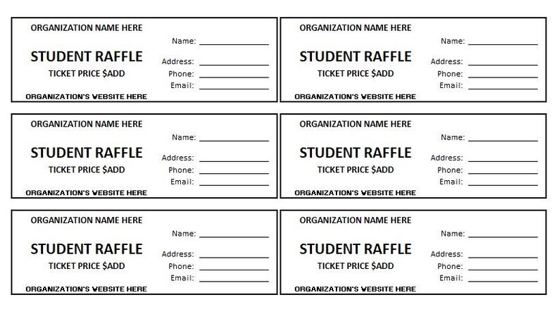 Editable Student Ticket, Student Raffle, Enter to Win Printable Ticket ...