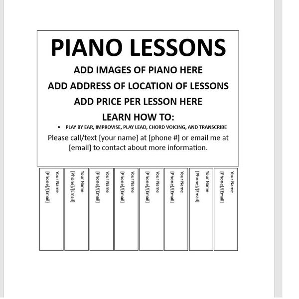 Piano Lessons - Etsy