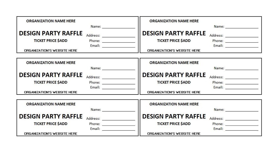 Design Party Raffle Ticket, Design Party Raffle, Enter to Win Printable ...