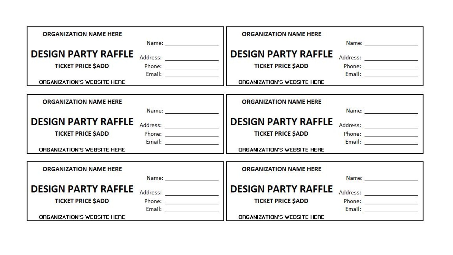 Design Party Raffle Ticket, Design Party Raffle, Enter to Win Printable ...
