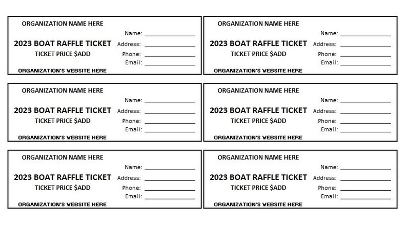 Editable Boat Raffle Ticket, Boat Raffle, Enter to Win Printable Ticket ...