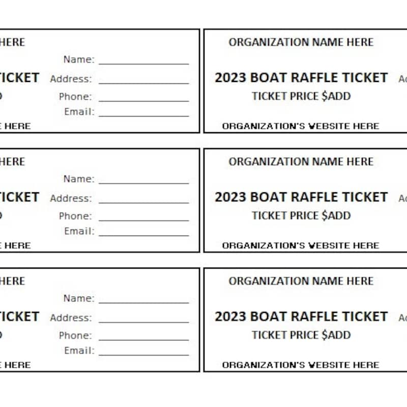 Boat Ticket Template - Etsy