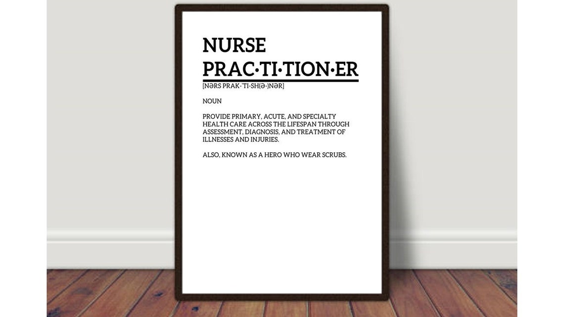 Nurse Practitioner Definition Print, Registered Nurse Student Gift ...