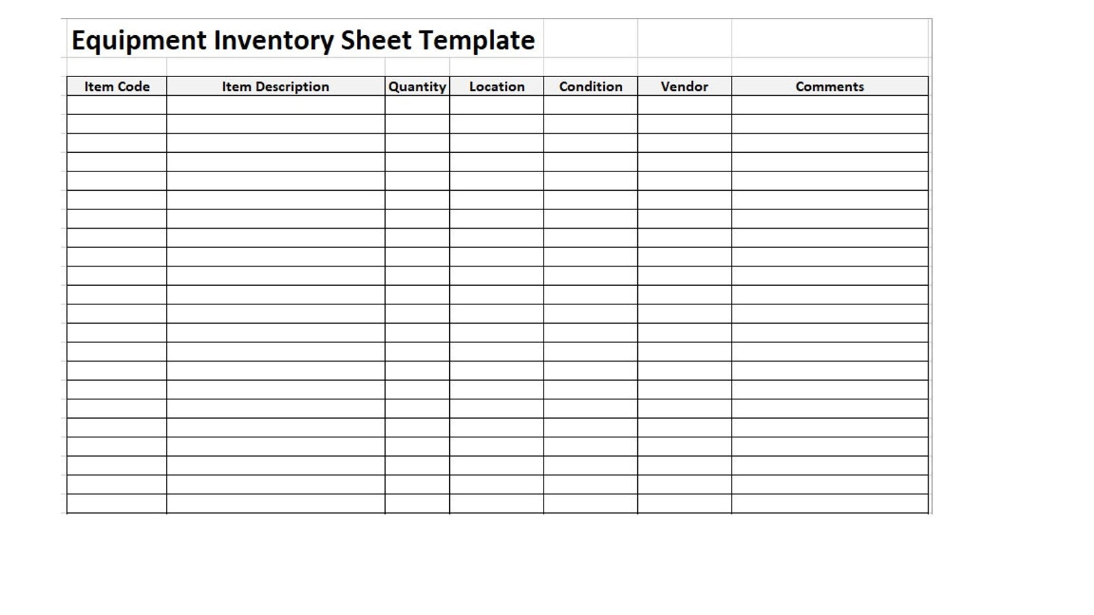 Editable Equipment Inventory Sheet, Inventory Sheet Template, Inventory ...