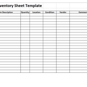 Equipment Inventory Excel Template - Etsy