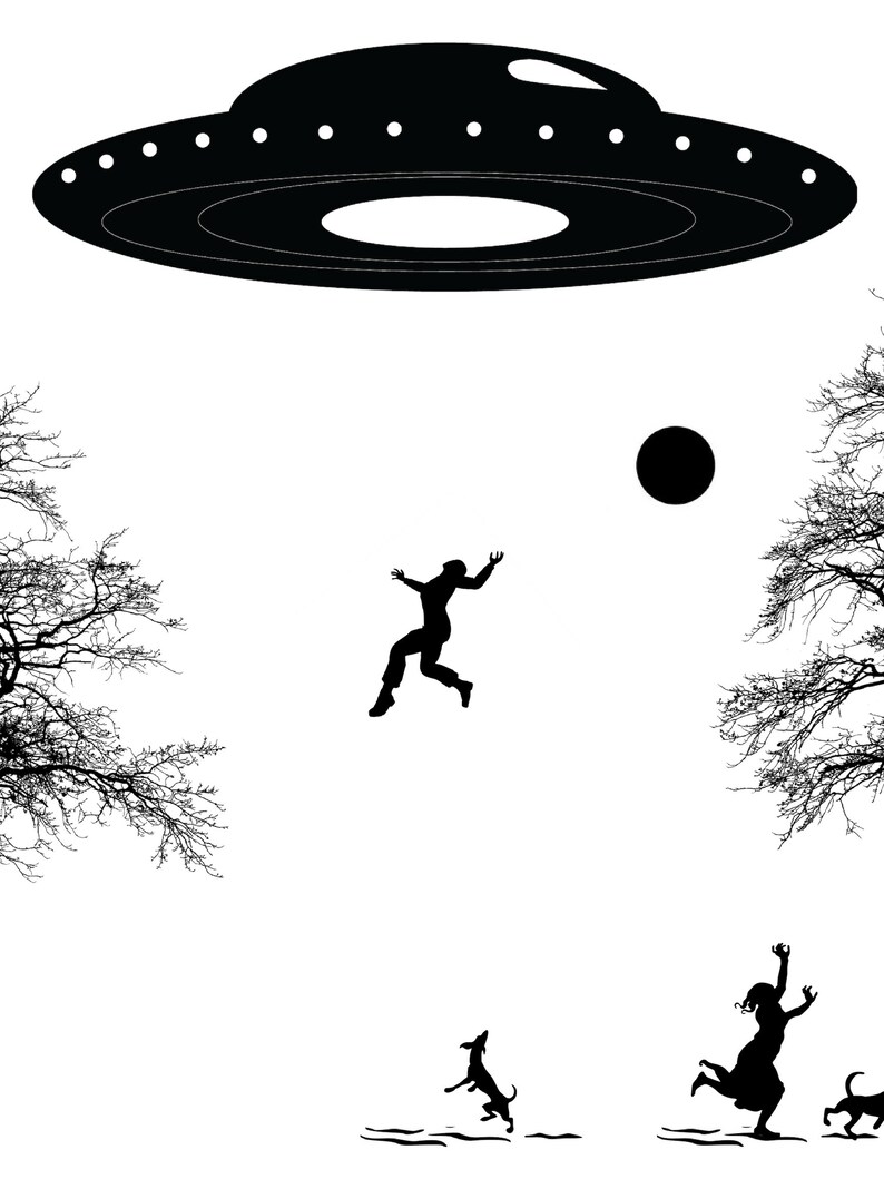 Silhouette UFO Art Printable UFO Print Art Ufo Alien Ufo - Etsy