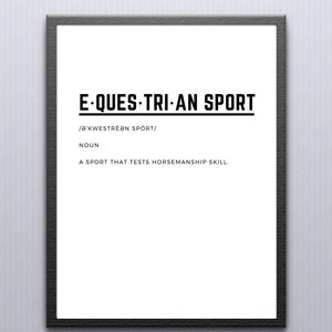 Equestrian Definition, Equestrian Print, Equestrian Decor, Definition ...