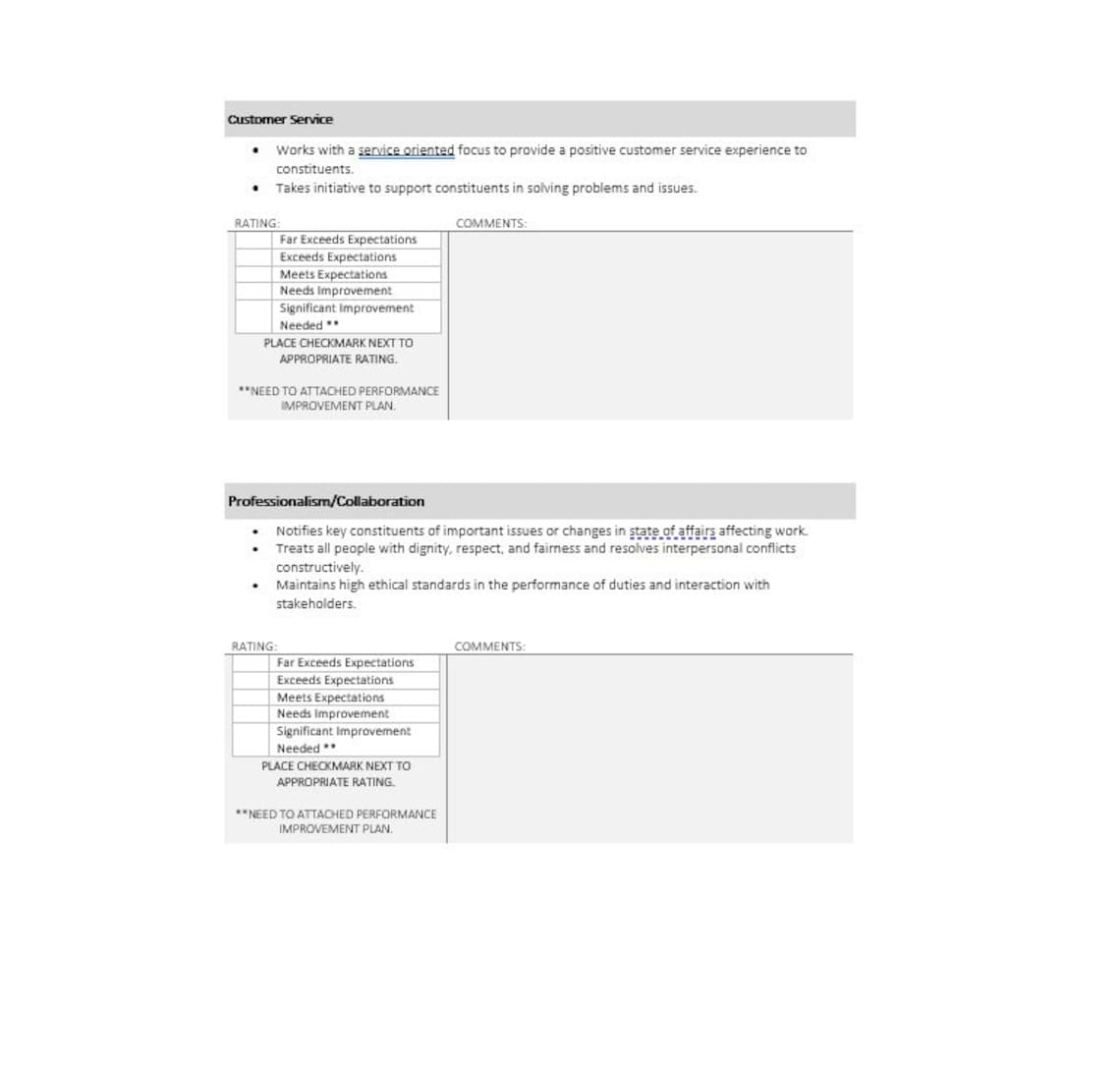 Employee Performance Review, Performance Evaluation, Word-employee ...