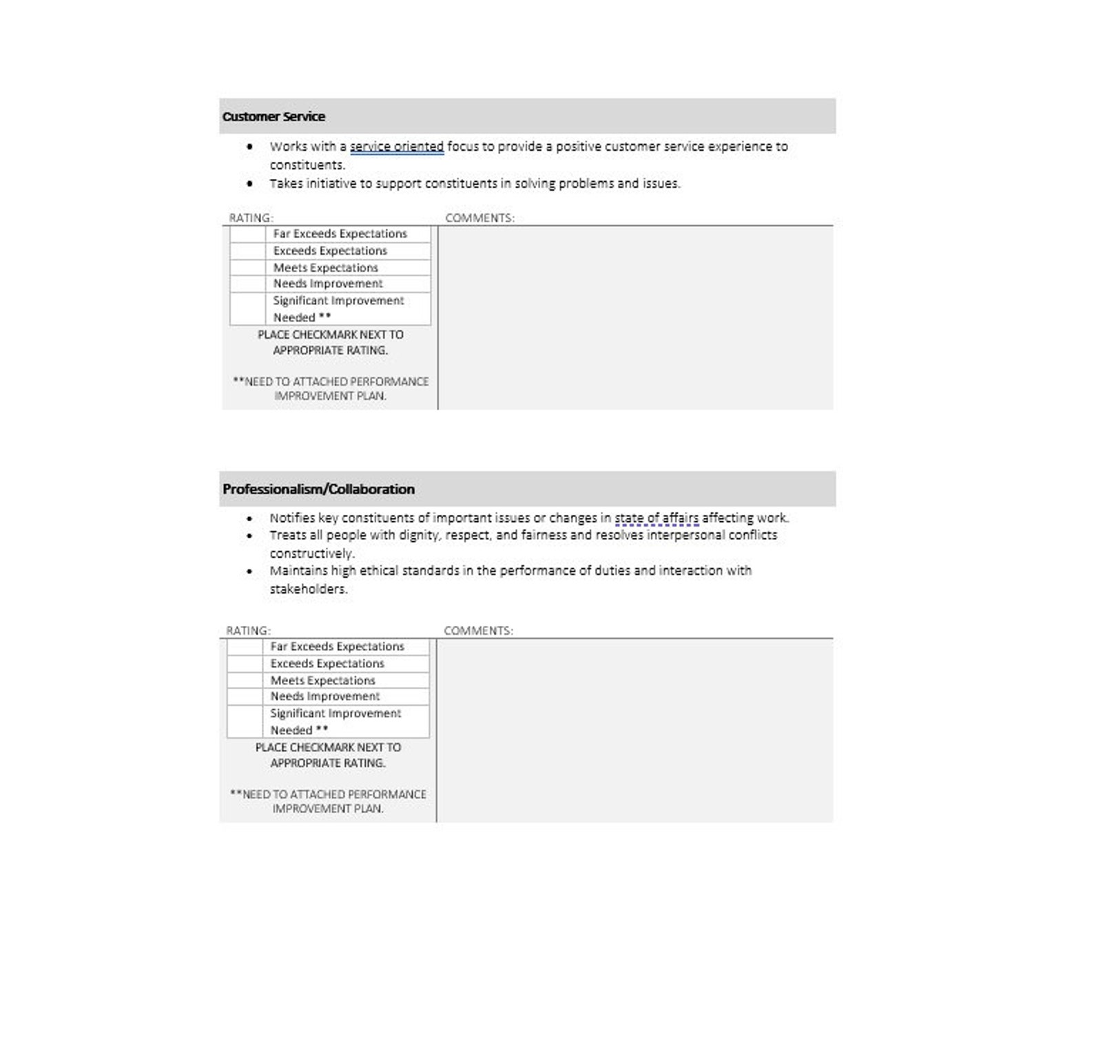 Employee Performance Review, Performance Evaluation, Word-employee ...