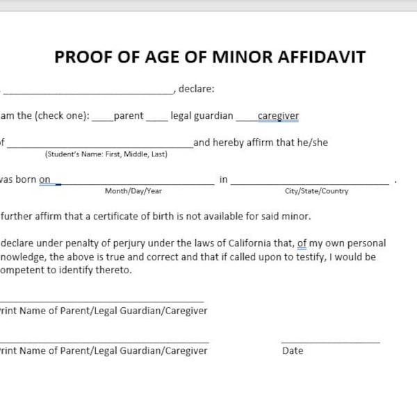 Affidavit Template - Etsy Australia
