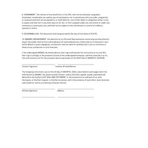 Last Will Template, Last Will Letter, Last Will Letter Template, Final ...