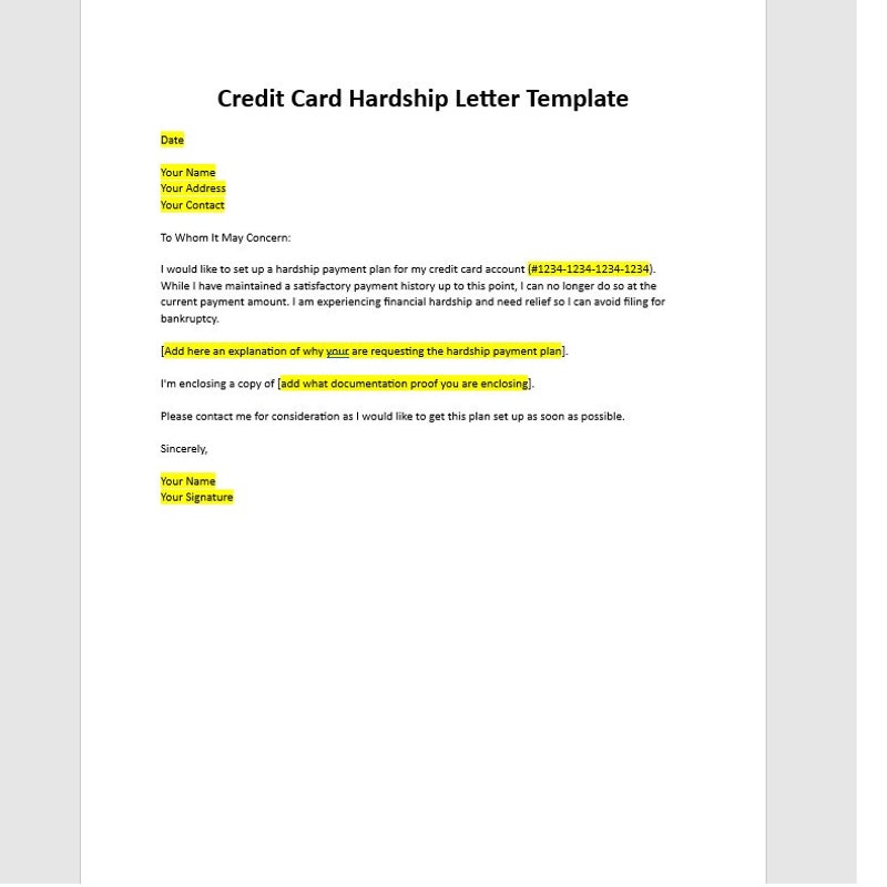 Derogatory Credit Letter Template - Etsy