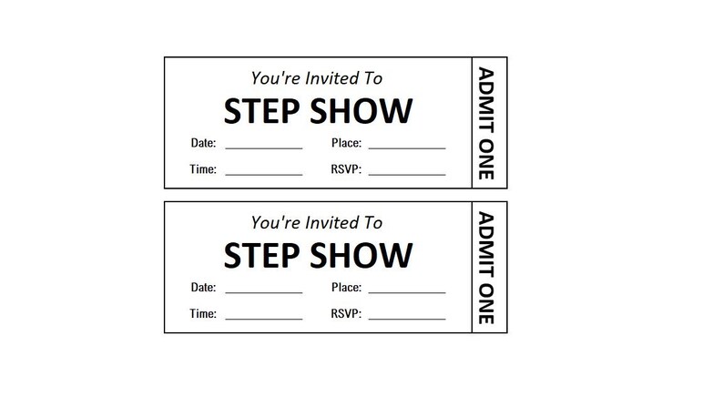Editable Step Show Event Ticket, Step Show Ticket Printables, Editable ...