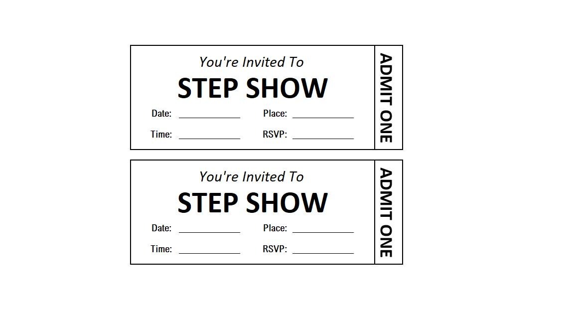 Editable Step Show Event Ticket, Step Show Ticket Printables, Editable ...