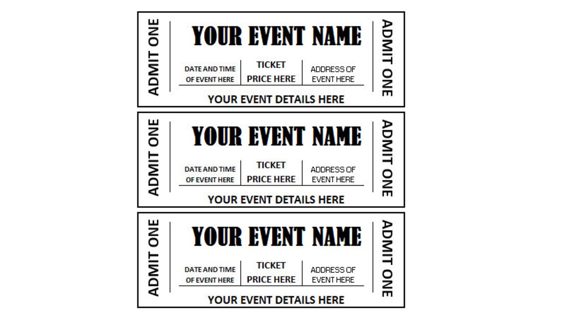 Editable Event Ticket, Event Ticket Printables, Editable Event Ticket Template Printable, DIY ...