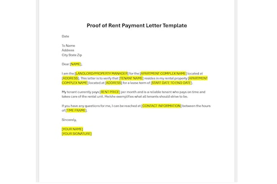Letter From Landlord Proof Of Rent Welcome From New Landlord Template