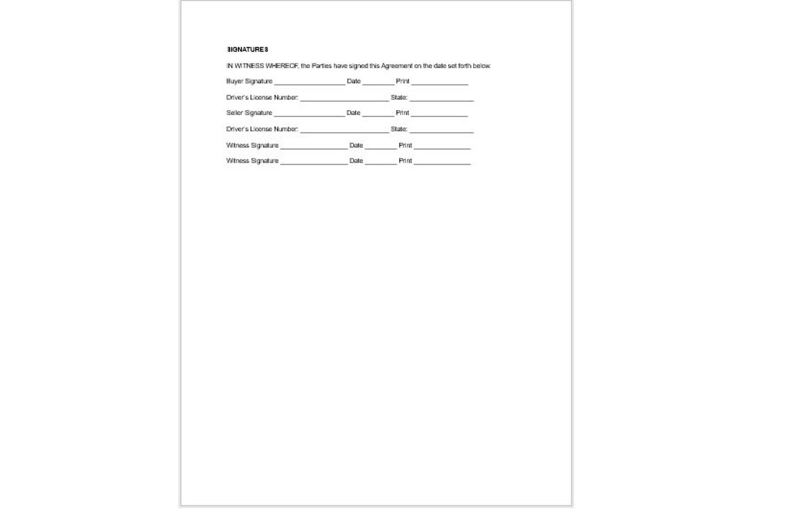 Editable Bicycle Bill of Sale Template, Editable Bill of Sale, Bill of ...