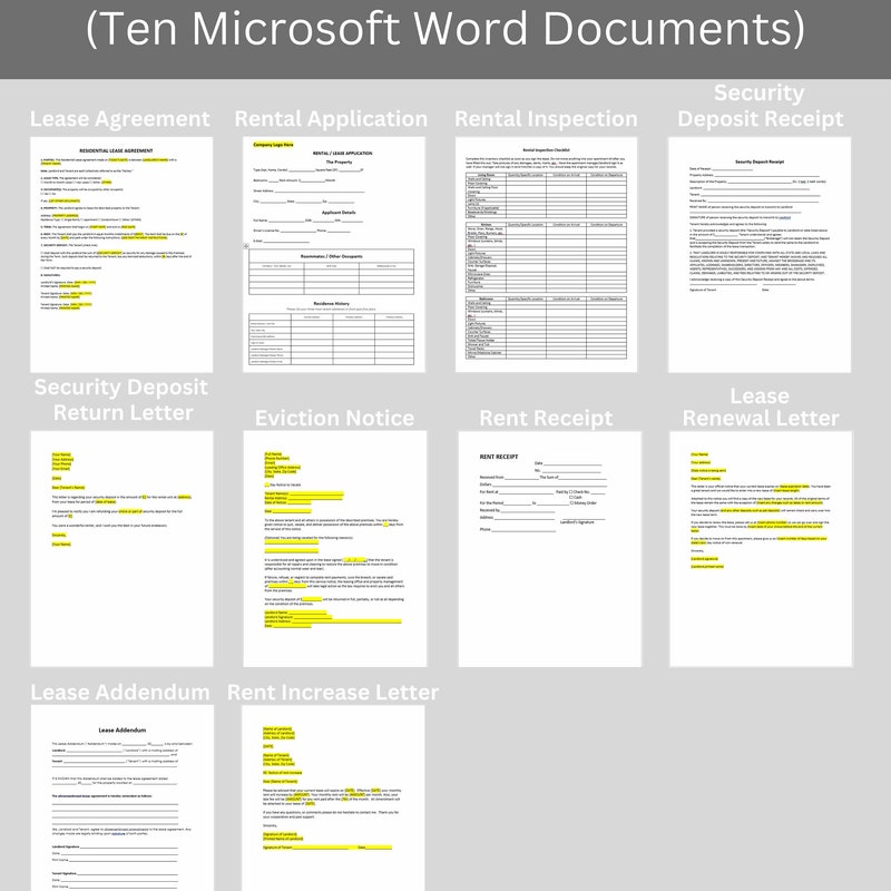 Landlord Form Bundle - Etsy UK