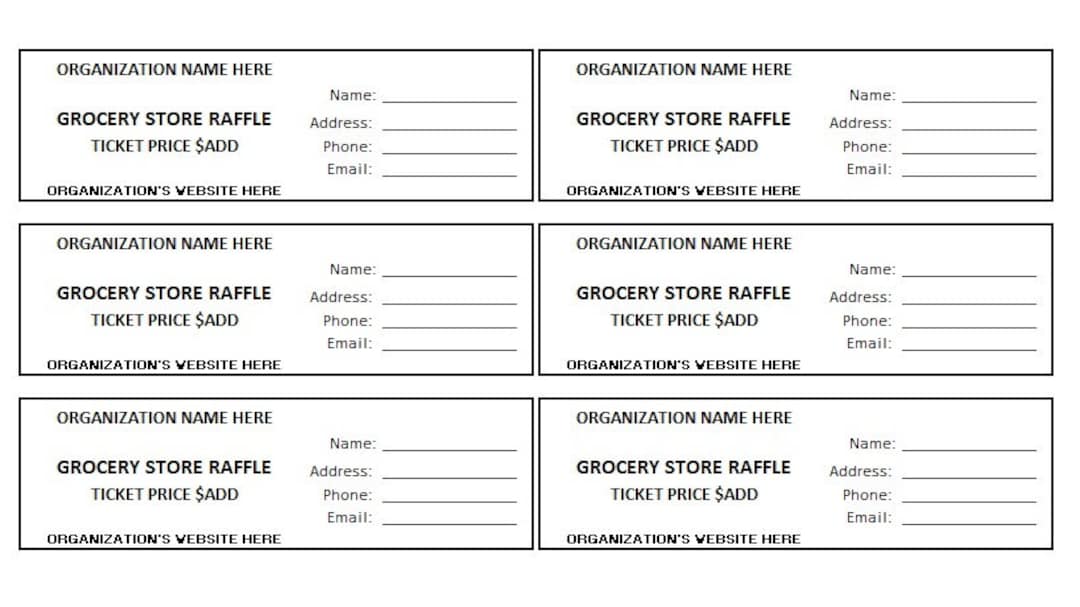 Editable Grocery Store Raffle Ticket, Grocery Store Raffle, Enter to ...