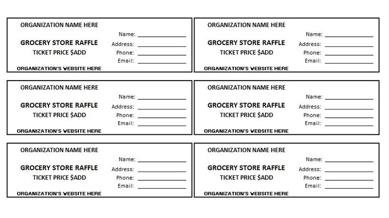 Editable Grocery Store Raffle Ticket, Grocery Store Raffle, Enter to ...
