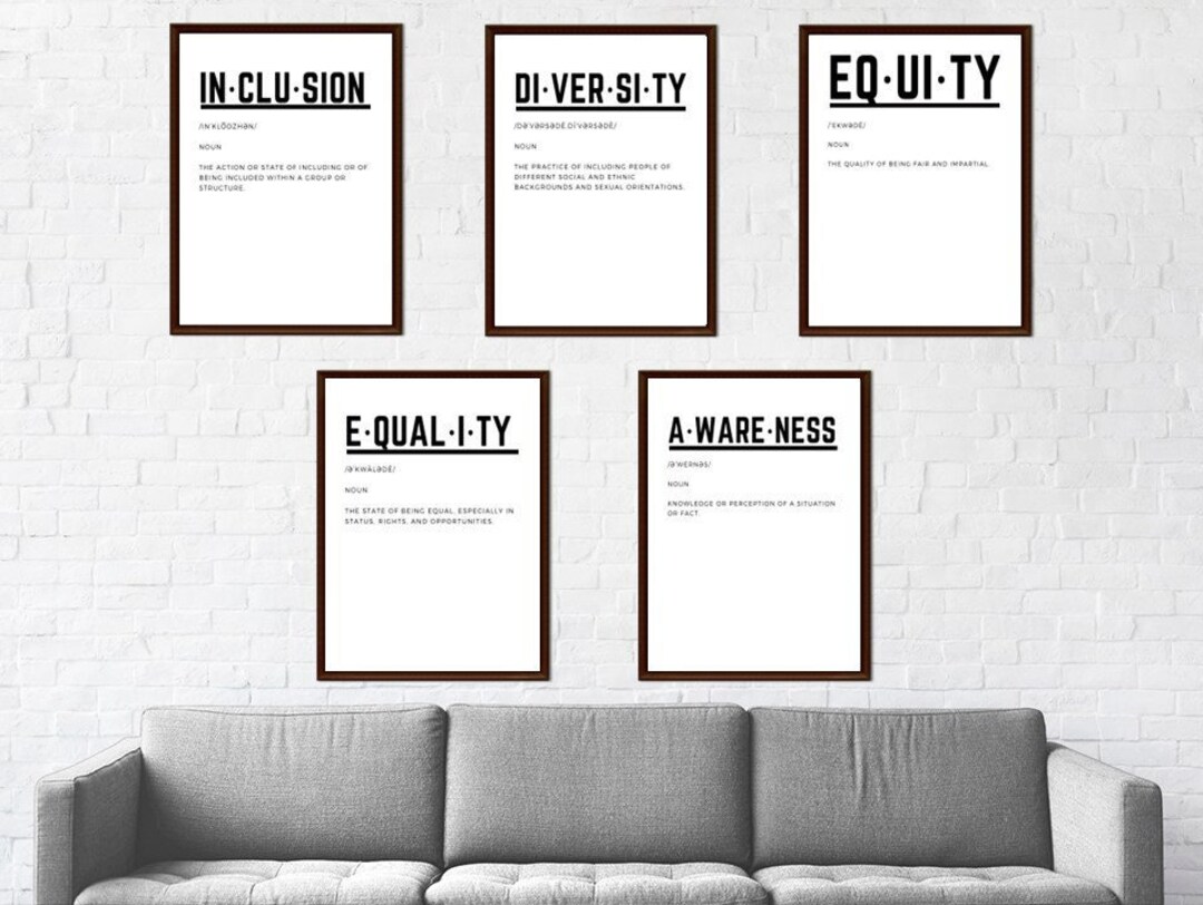 Set of 5 Social Justice Prints, Equality Print, Inclusion Print ...