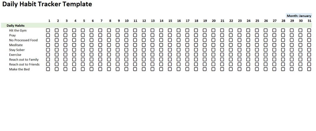 Editable Daily Habit Tracker Template, Daily Habit Tracker, Editable ...