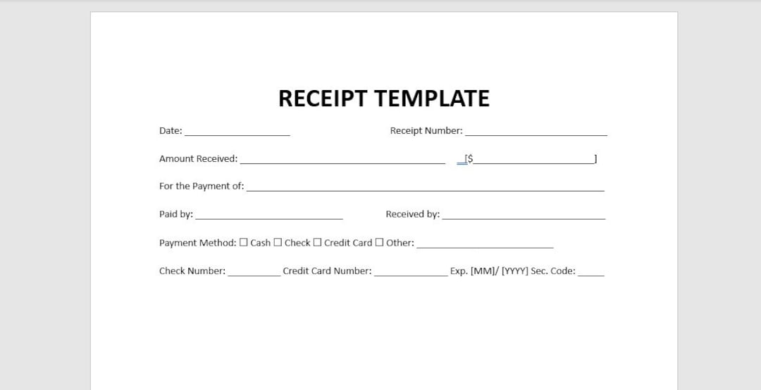 Receipt Template, Receipt, Receipt Template, Word Template, Simple ...