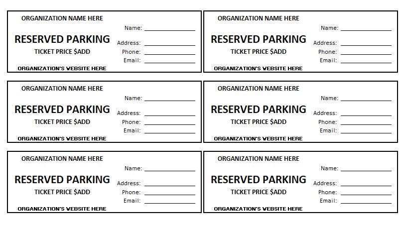 Ticket De Estacionamiento En Blanco Para Imprimir Imágenes De Parking