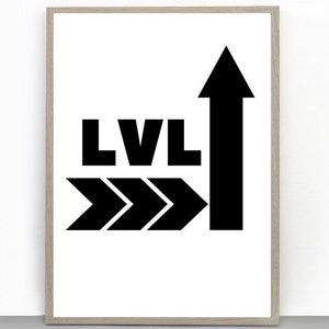 Level up Print,gamer Wall Art,gaming Print,video Game Decor,printable ...