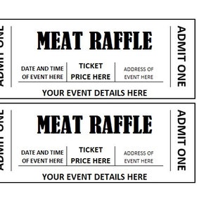 Meat Raffle Ticket Template - Etsy