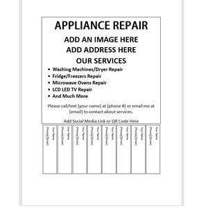 Appliance Repair Flyer - Etsy