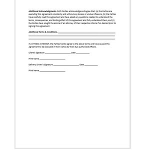 Delivery Driver Contract Agreement, Delivery Driver Contract Agreement ...