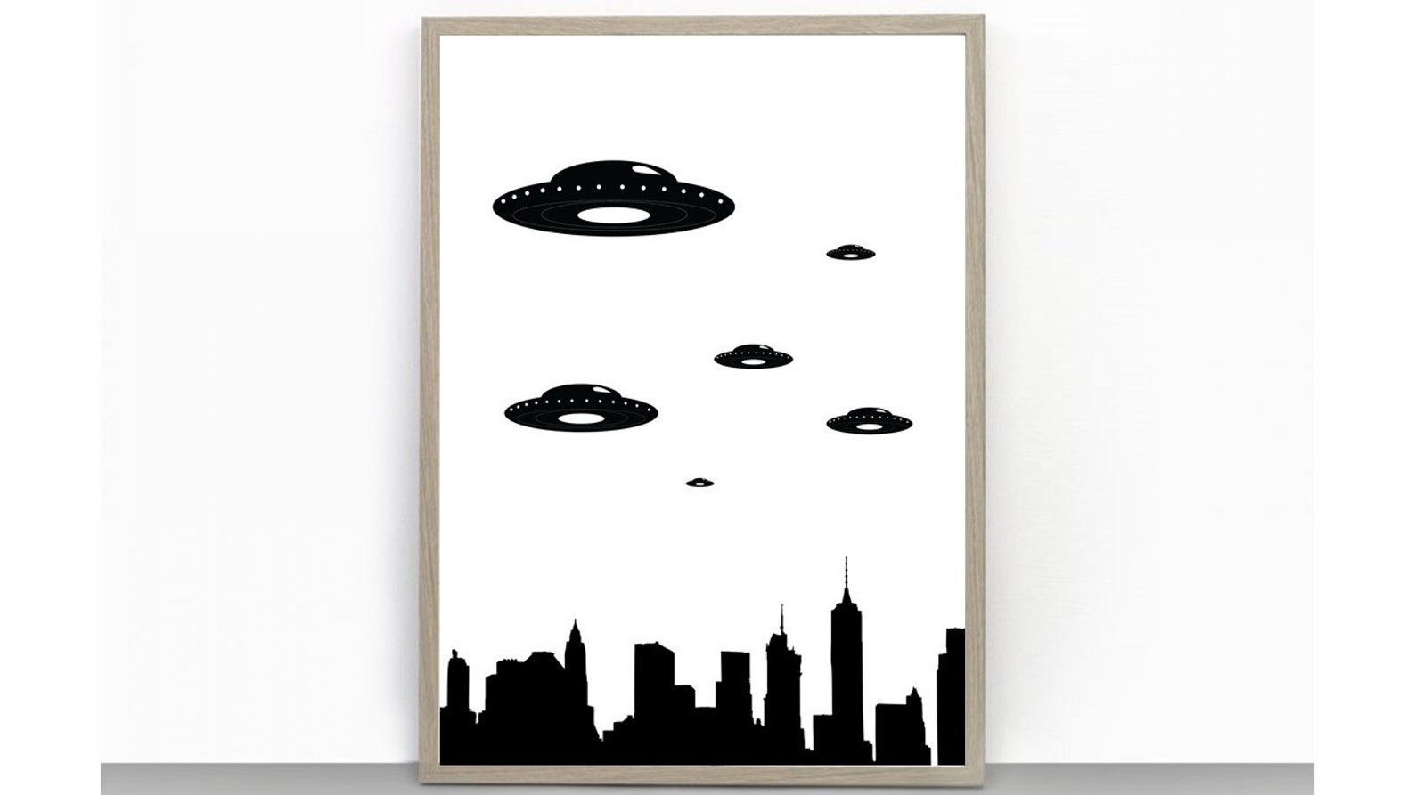Silhouette UFO Art Printable, Ufo Print Art, Ufo Invasion, Ufo Print ...