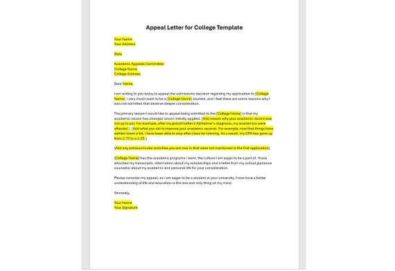 Writing An Appeal Letter For College Admission Sample Sample Appeal